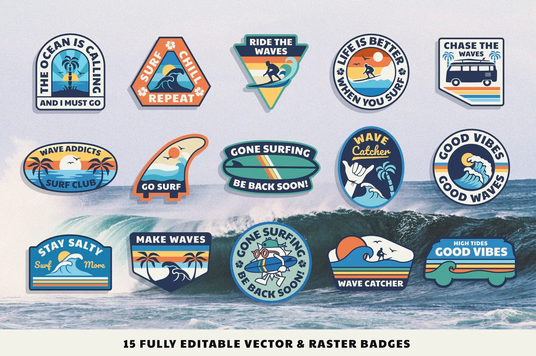 Surfing Design Pack Logos - YouWorkForThem