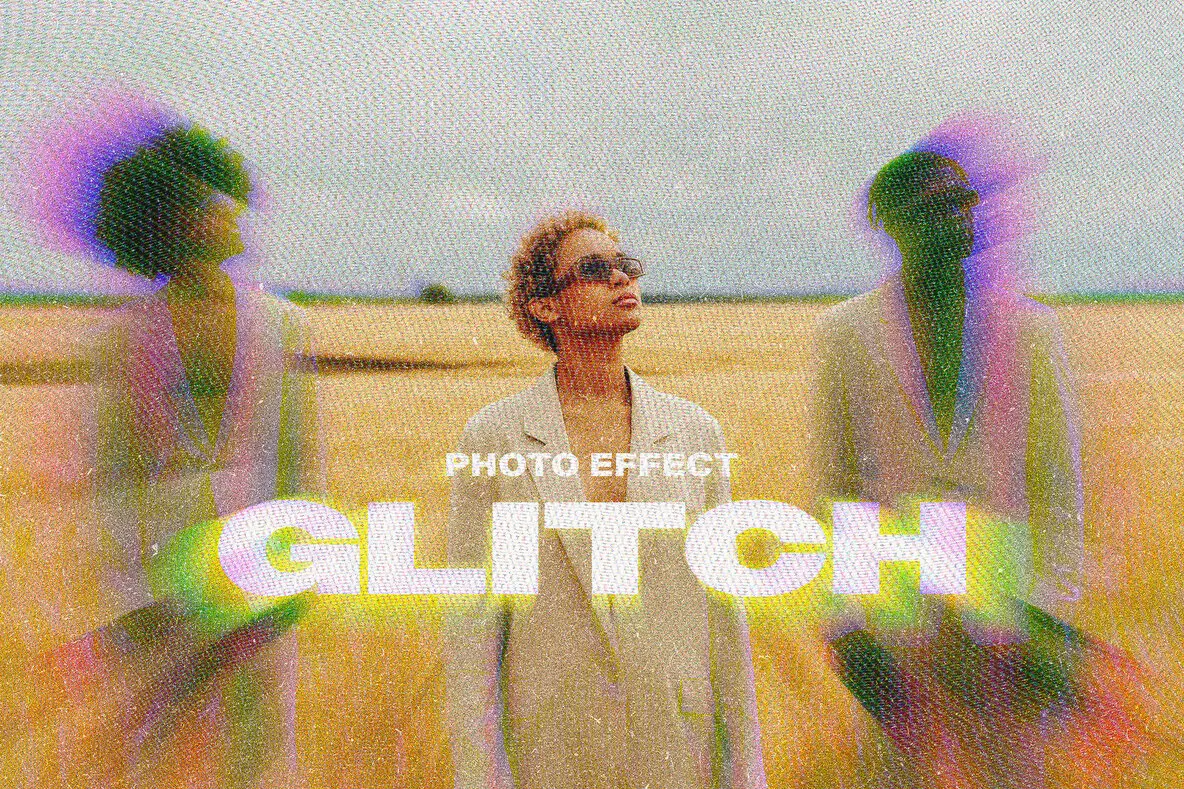 Retro Screen Glitch Photo Effect - YouWorkForThem