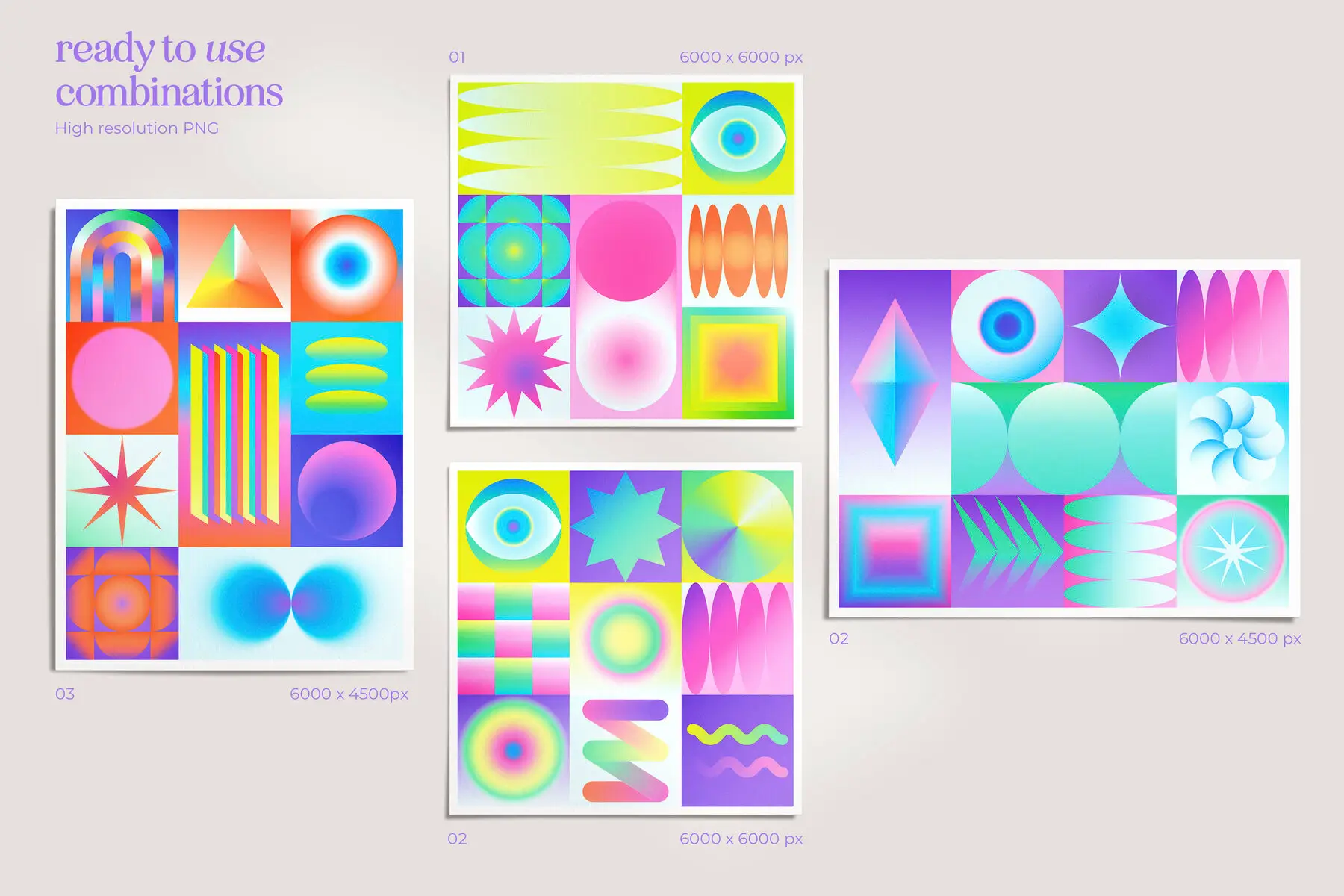 Vector Neon Gradient Shapes Graphics - YouWorkForThem