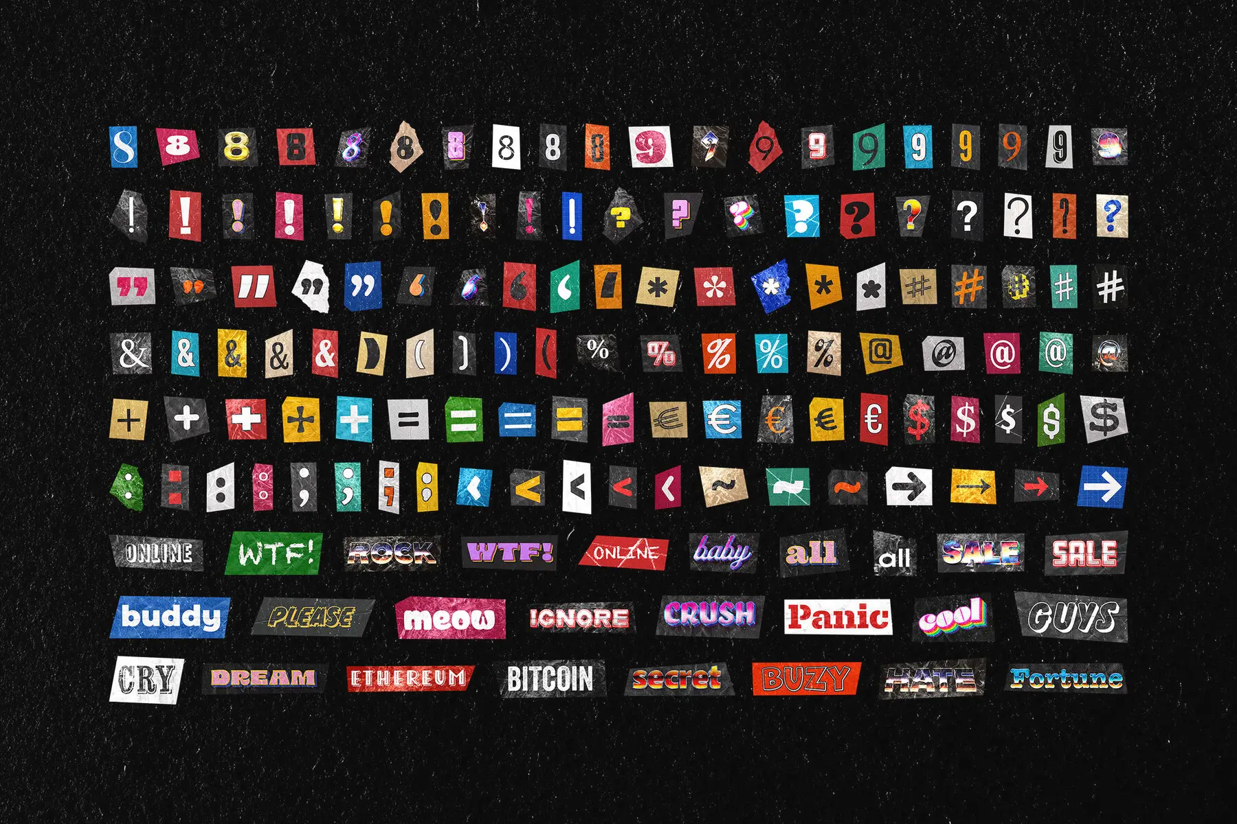 Ransom Note Letters Collection Graphics - YouWorkForThem