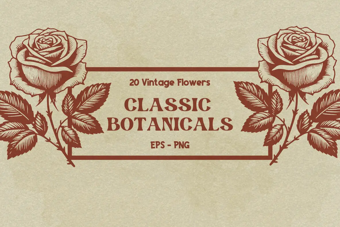 Classic Botanicals - 20 Vectors Illustrations - YouWorkForThem