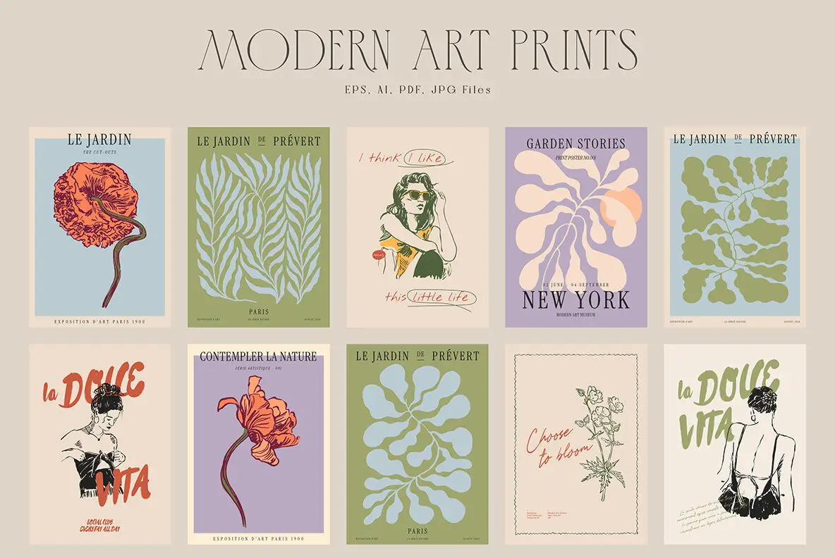 Modern Art Print Posters Illustrations - YouWorkForThem