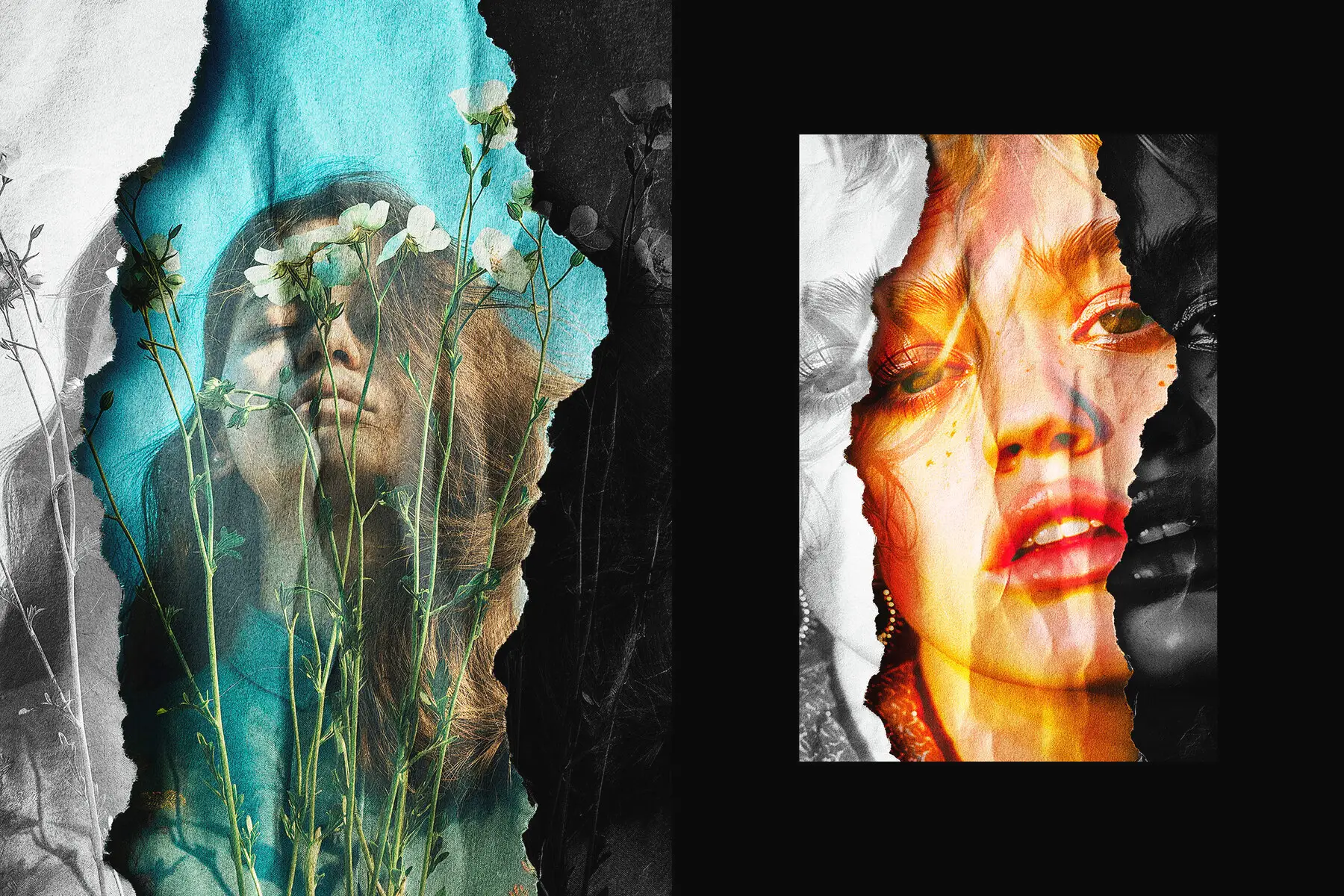 Glowing Torn Paper Photo Effect - YouWorkForThem