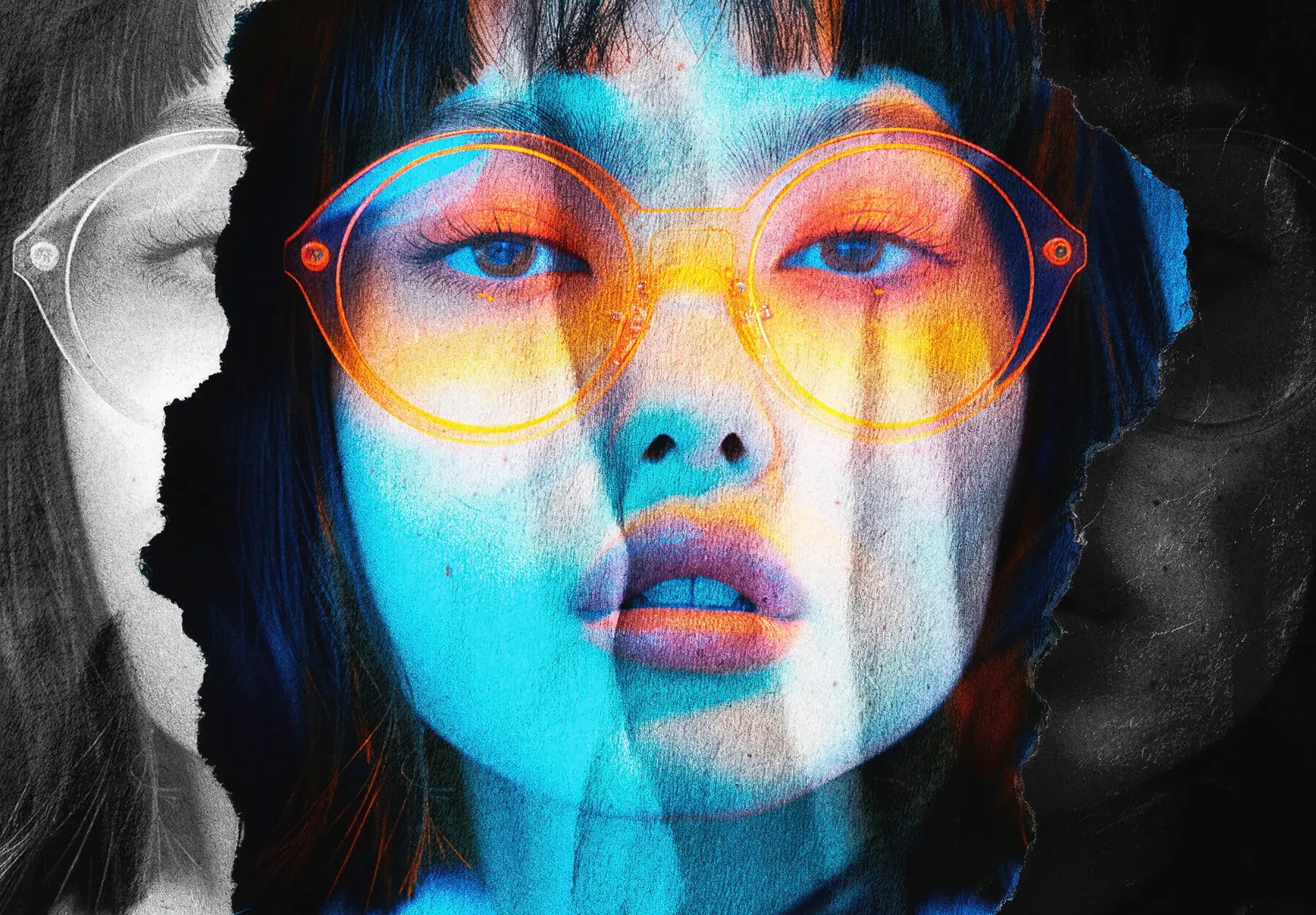 Glowing Torn Paper Photo Effect - YouWorkForThem