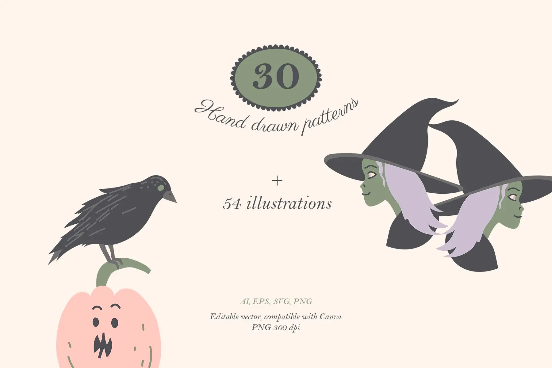 Cute Vector Halloween Patterns Graphics - YouWorkForThem