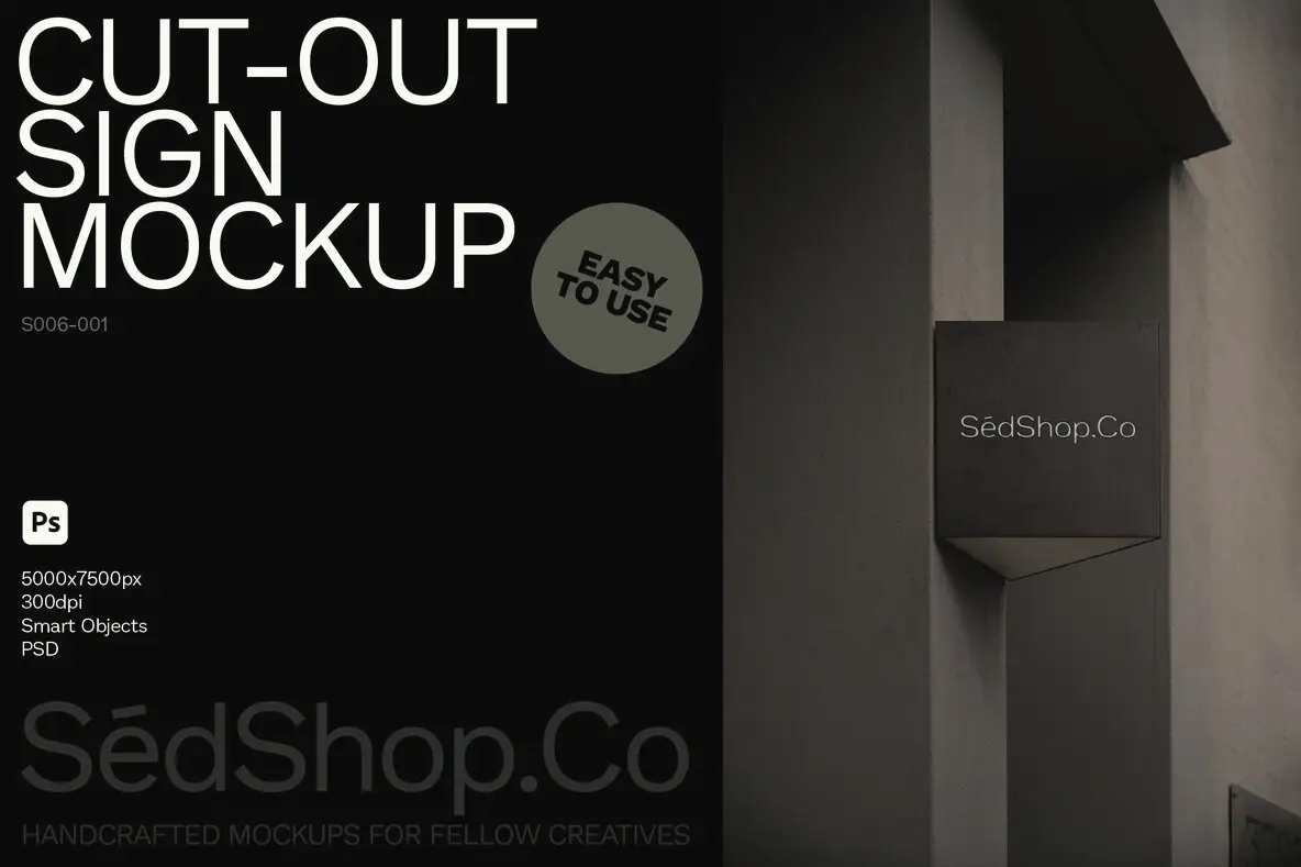 Cut-out Sign Mockup S006-001 Graphics - YouWorkForThem