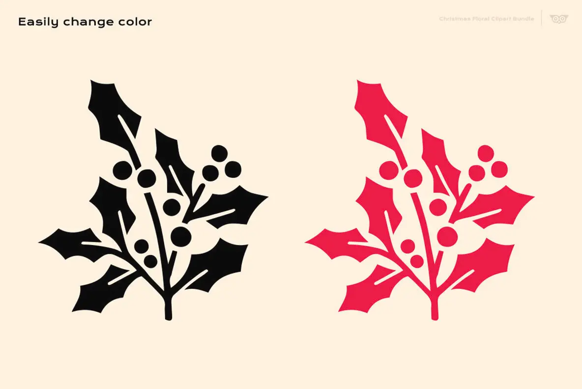 Christmas Floral Clipart Bundle Graphics - YouWorkForThem