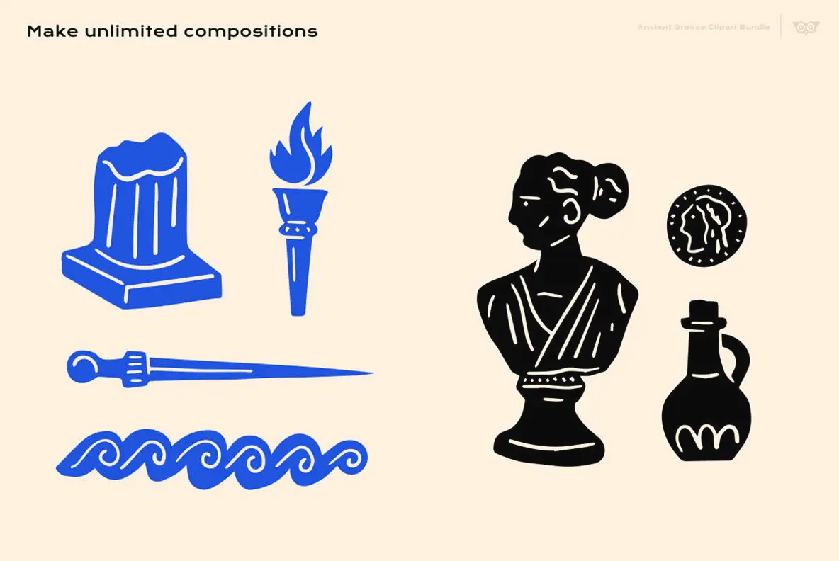 Ancient Greece Clipart Bundle Illustrations - YouWorkForThem