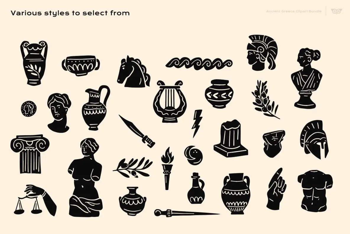 Ancient Greece Clipart Bundle Graphics - YouWorkForThem