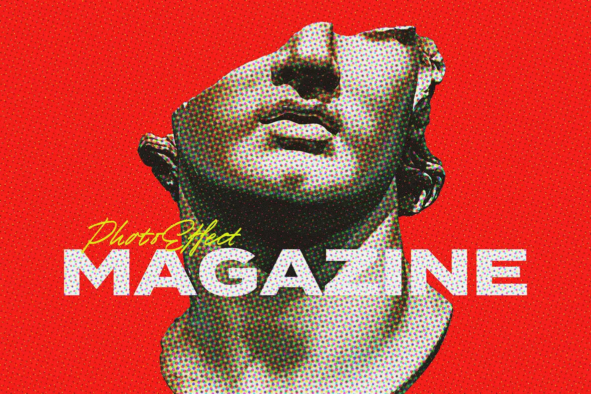 Retro Halftone Magazine Photo Effect - YouWorkForThem