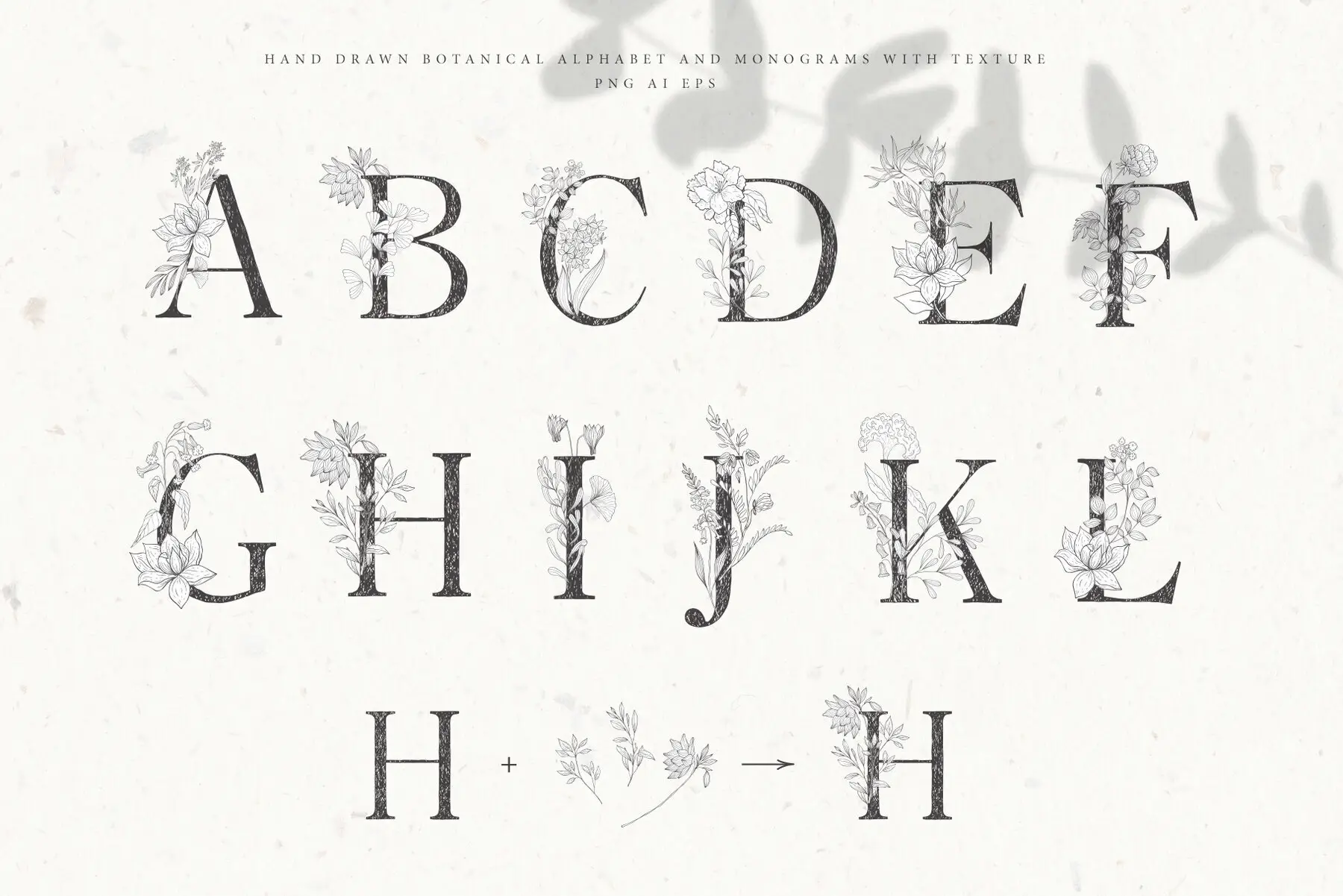Botanical Alphabet and Monograms Illustrations - YouWorkForThem
