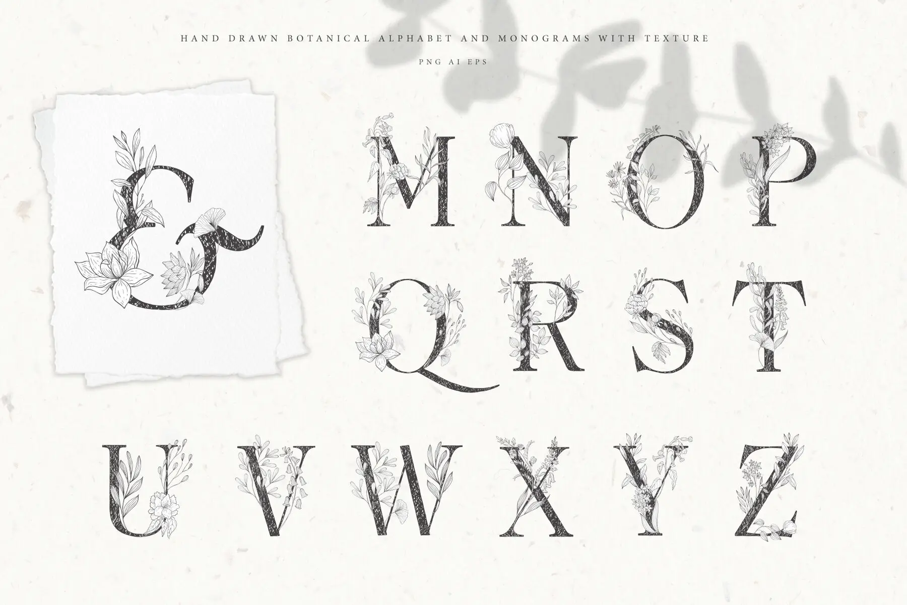 Botanical Alphabet and Monograms Illustrations - YouWorkForThem