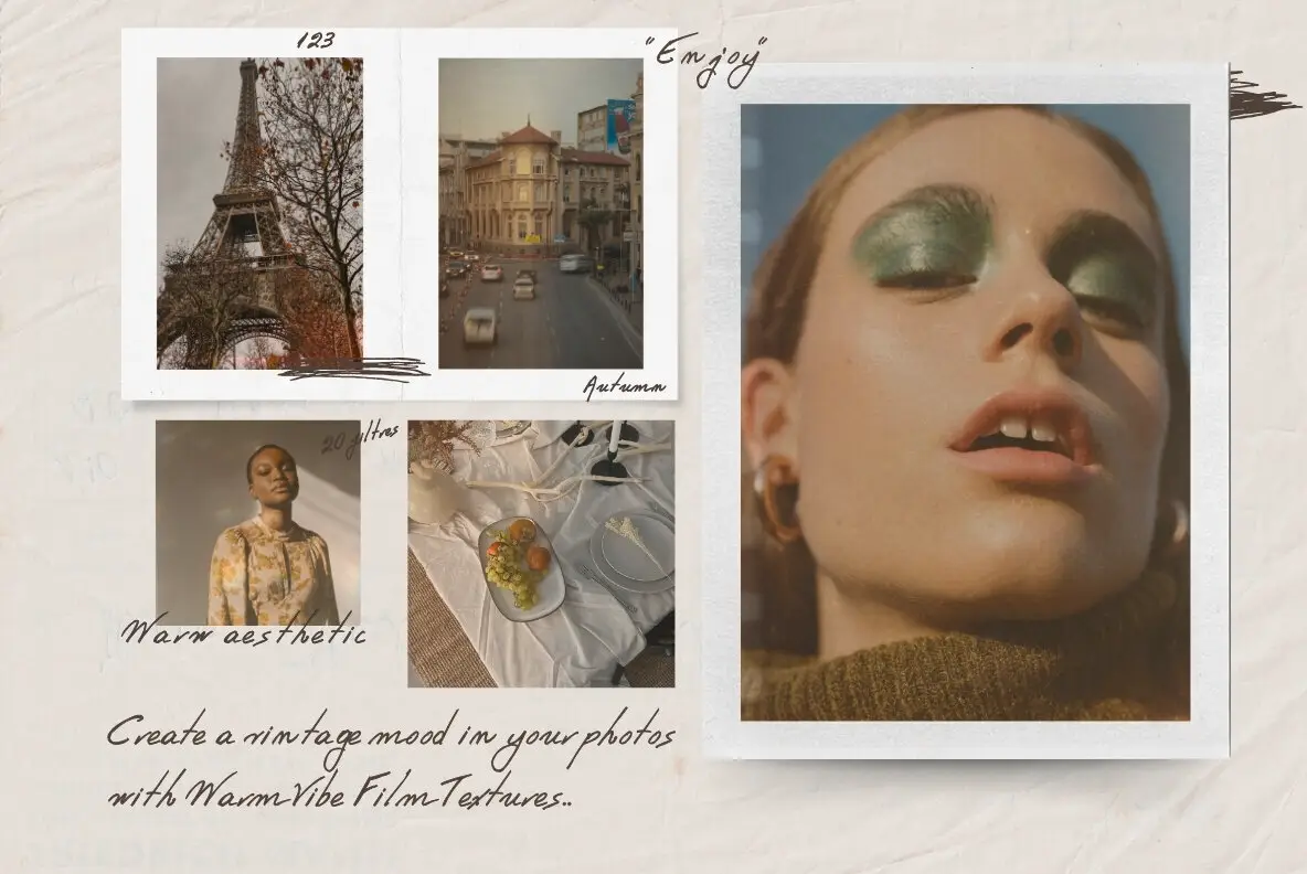 20 Warm vibe film overlay textures Graphics - YouWorkForThem