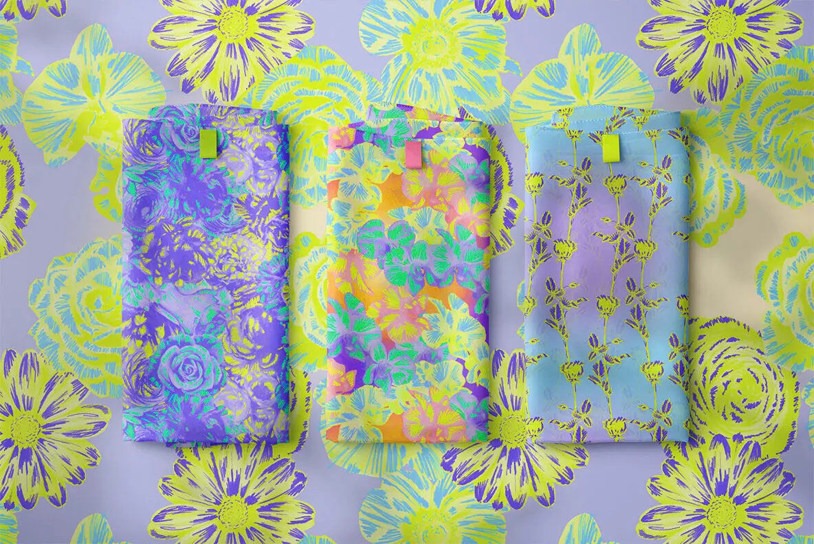 Neon Floral Maximalist Patterns Graphics - YouWorkForThem