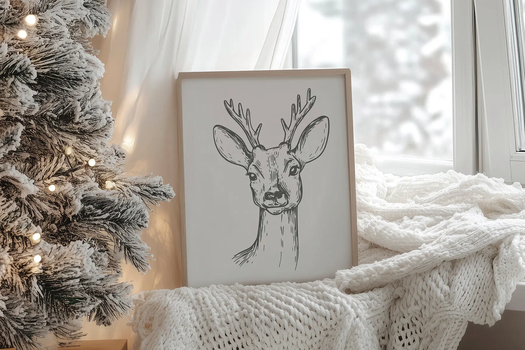 Vintage Charming Christmas Line Art Illustrations - YouWorkForThem