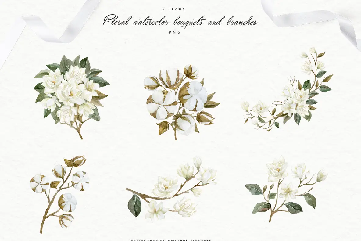 White Magnolia and Cotton Wedding Designs Font - FontPath