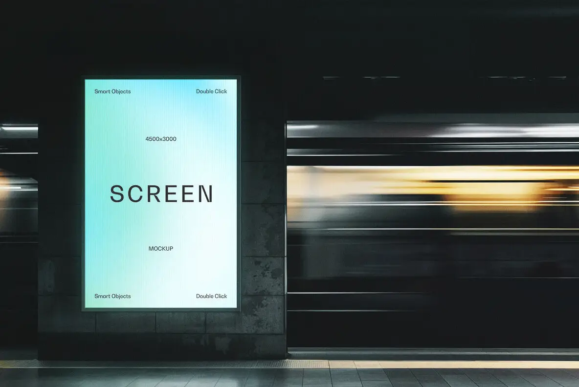 Vertical Subway Screen Mockup Graphics - YouWorkForThem