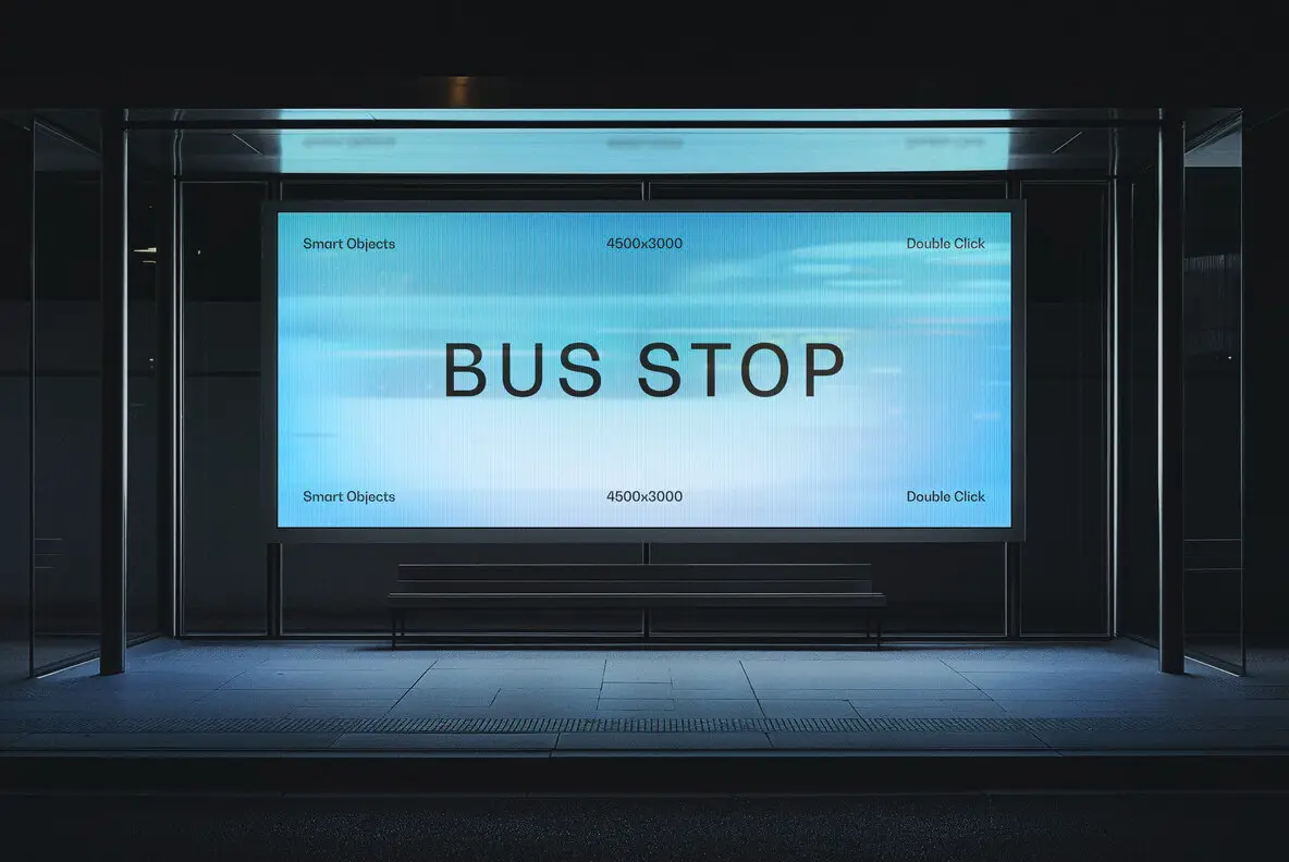 Bus Stop Screen Mockup Graphics - YouWorkForThem
