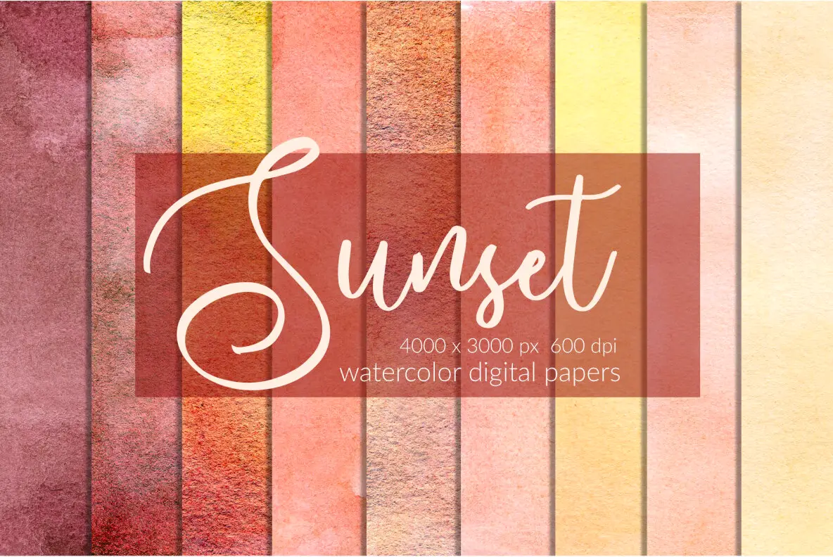Watercolor Digital Papers Bundle Illustrations - YouWorkForThem