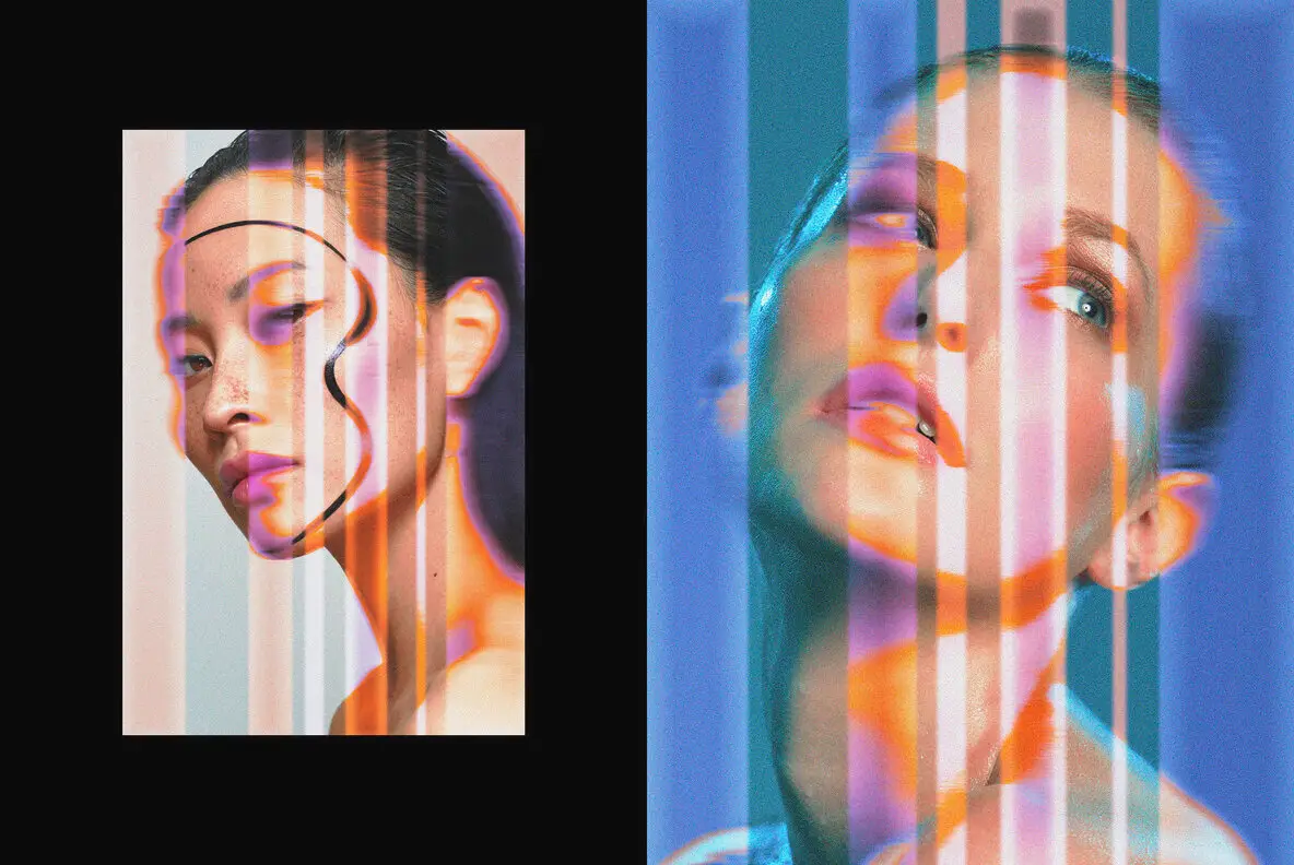 Color Streaks Distortion Photo Effect - YouWorkForThem