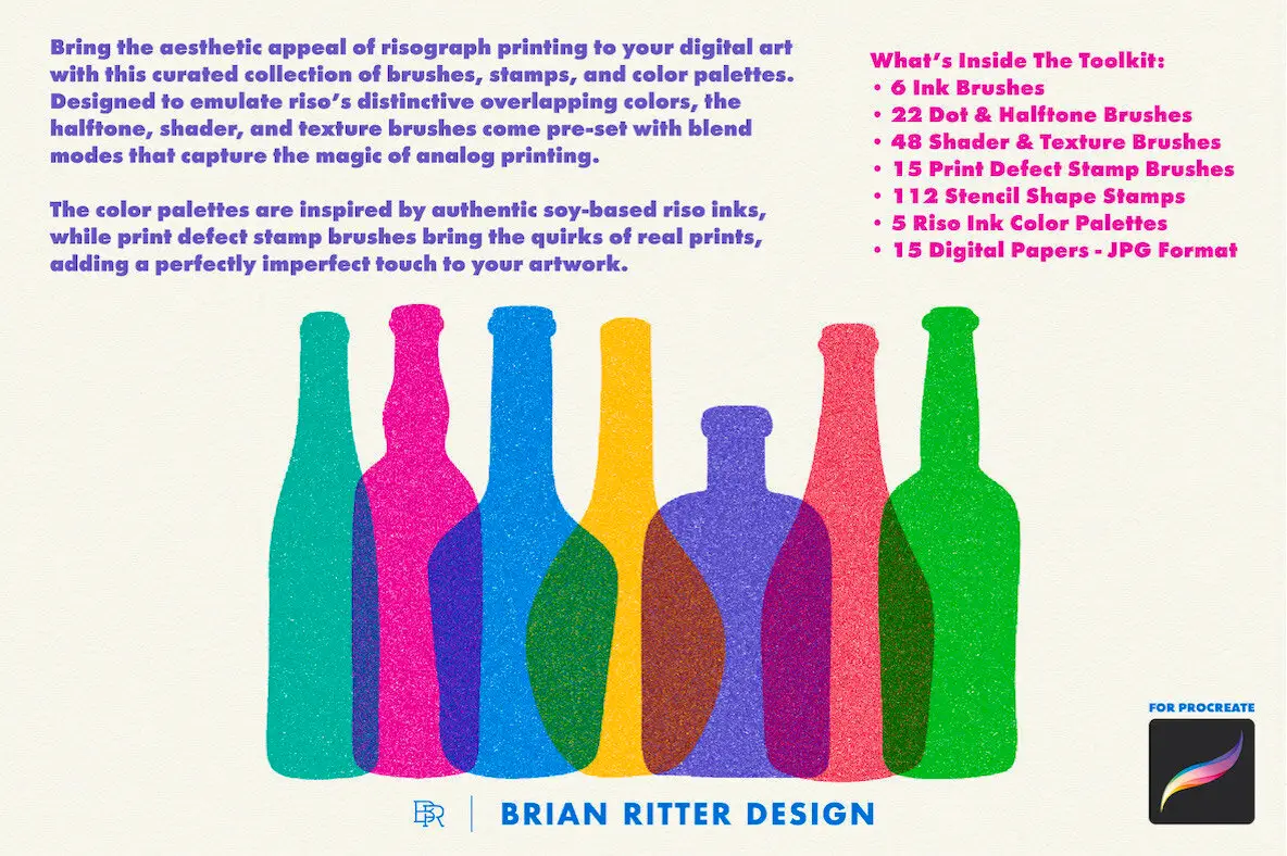 Risograph Toolkit for Procreate - YouWorkForThem