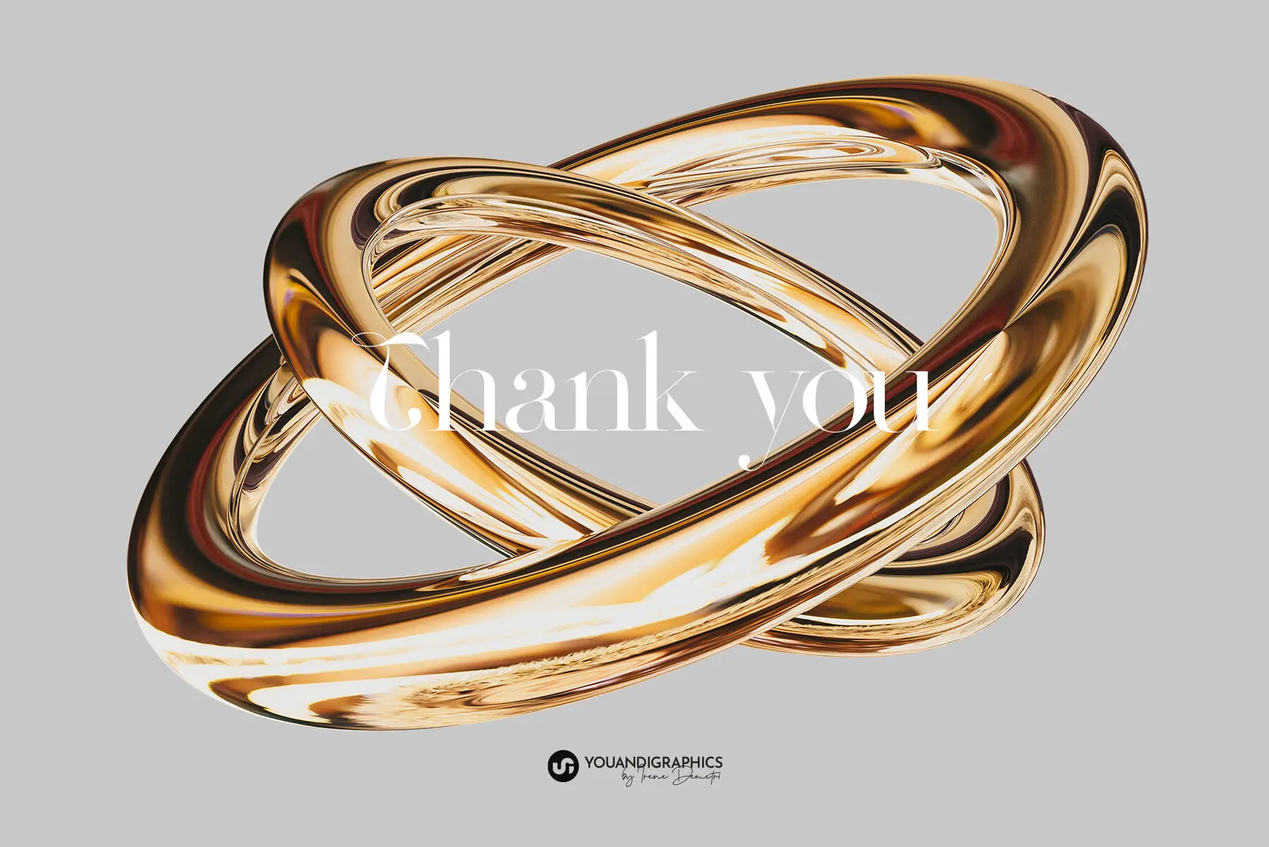 Golden Flow Abstract 3D Elements Abstract - YouWorkForThem