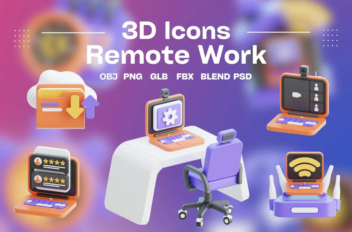 Remote Work 3d Icon Graphics - YouWorkForThem