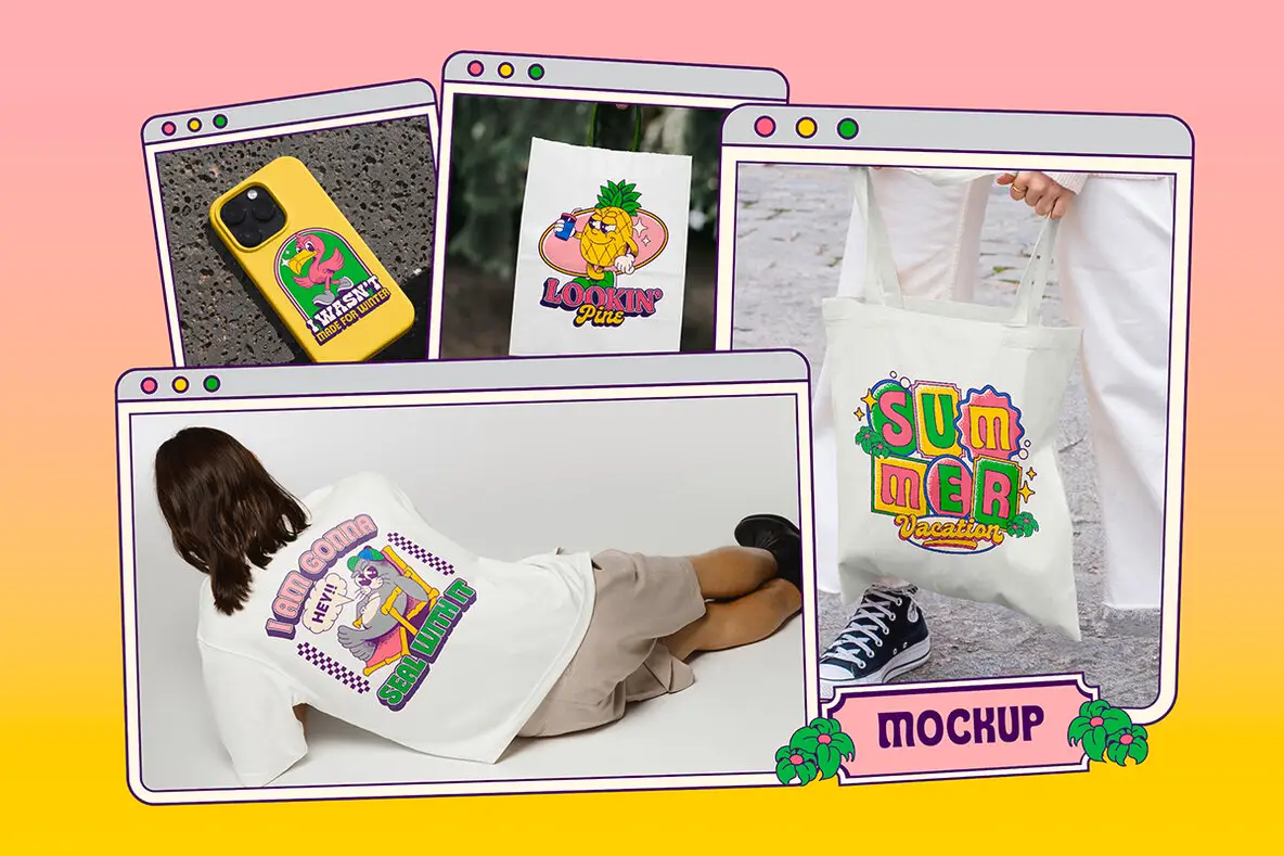 Summer Vacation Mascot Illustrations - YouWorkForThem