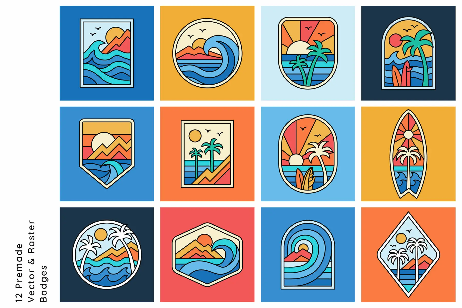 Surf Badge Pack Logos - YouWorkForThem