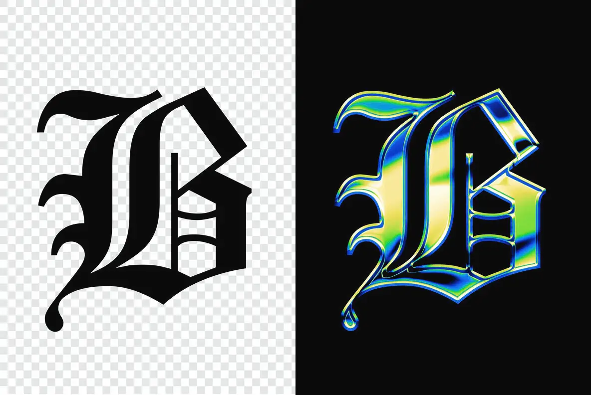 Gothic Chrome Text and Logo Effect - YouWorkForThem