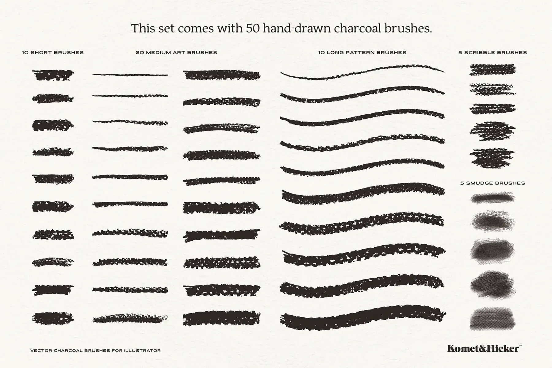 Vector Charcoal Brushes for Illustrator - YouWorkForThem