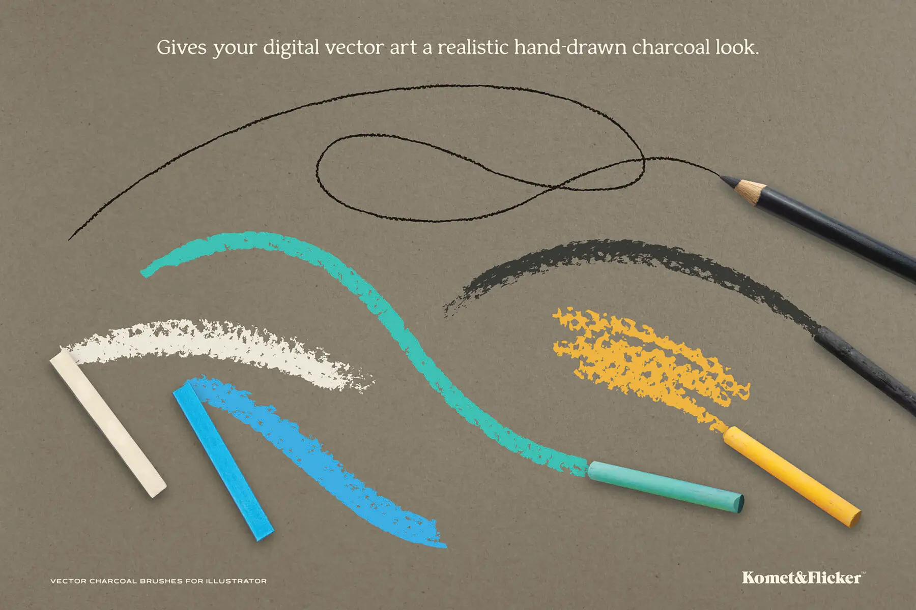 Vector Charcoal Brushes for Illustrator - YouWorkForThem