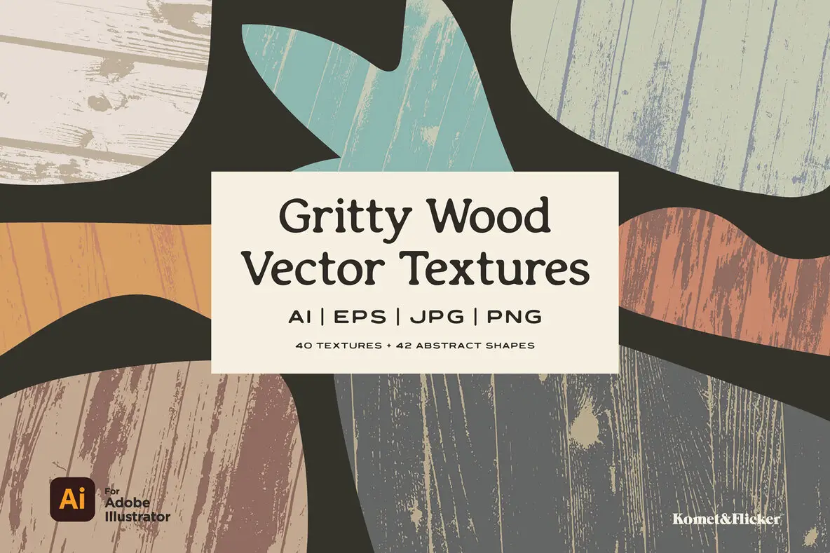 Gritty Vector Wood Textures for Illustrator Graphics - YouWorkForThem