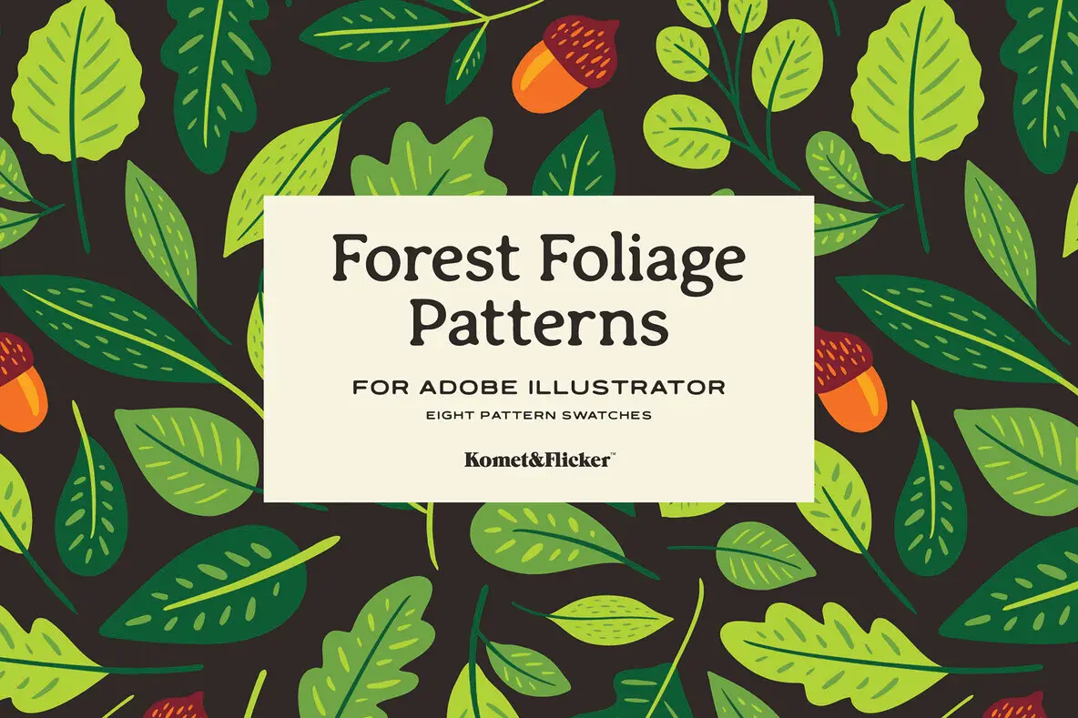 Forest Foliage Patterns for Illustrator Graphics - YouWorkForThem