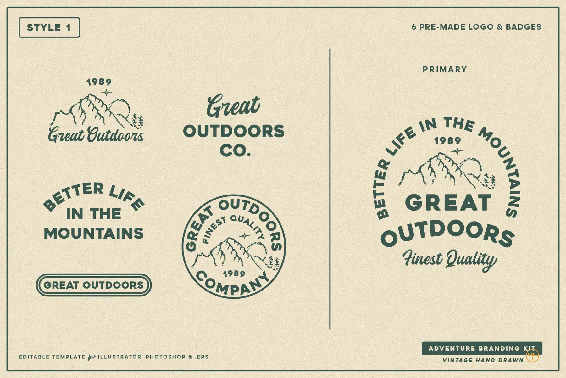 Adventure Branding Kit Logos - YouWorkForThem