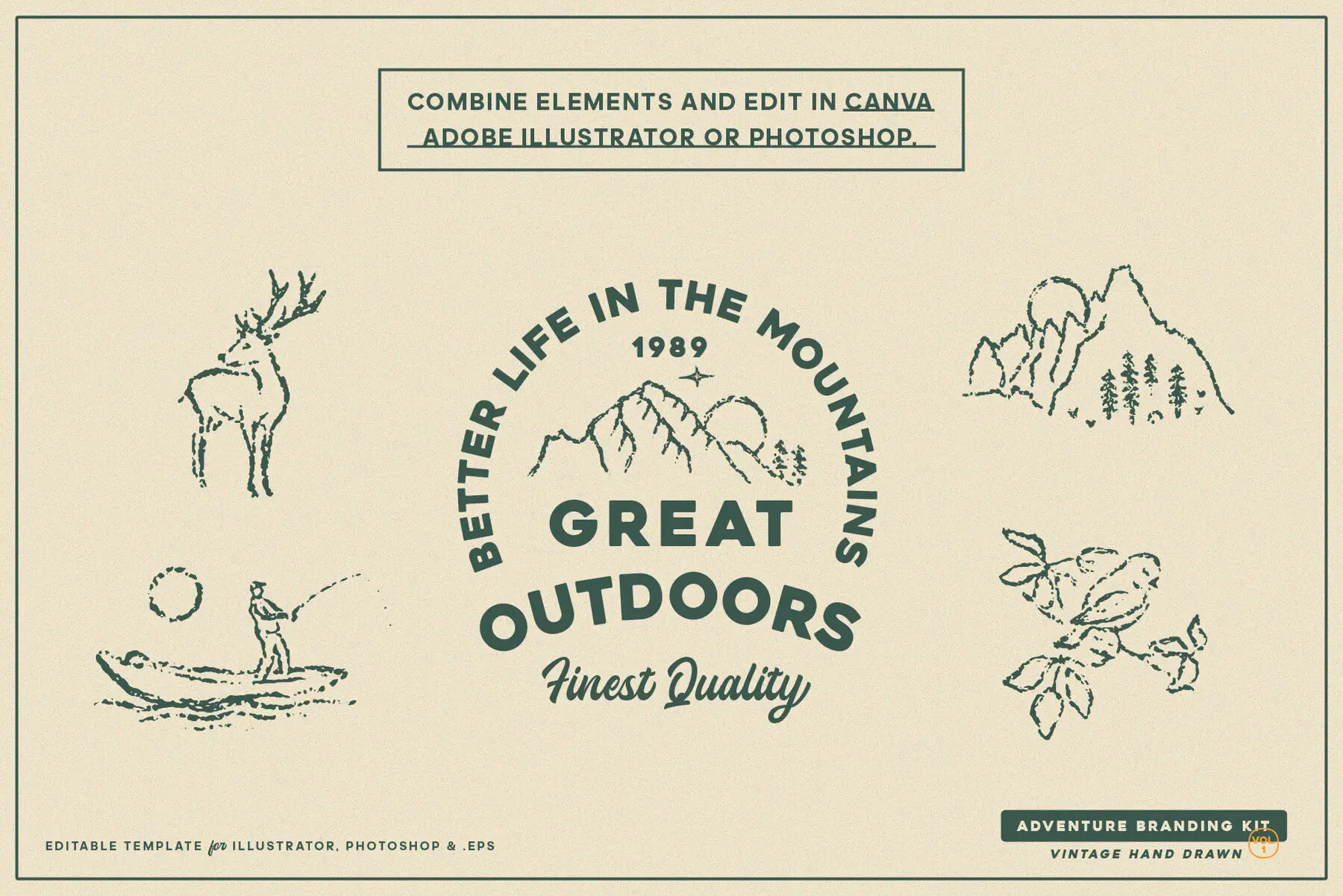 Adventure Branding Kit Logos - YouWorkForThem