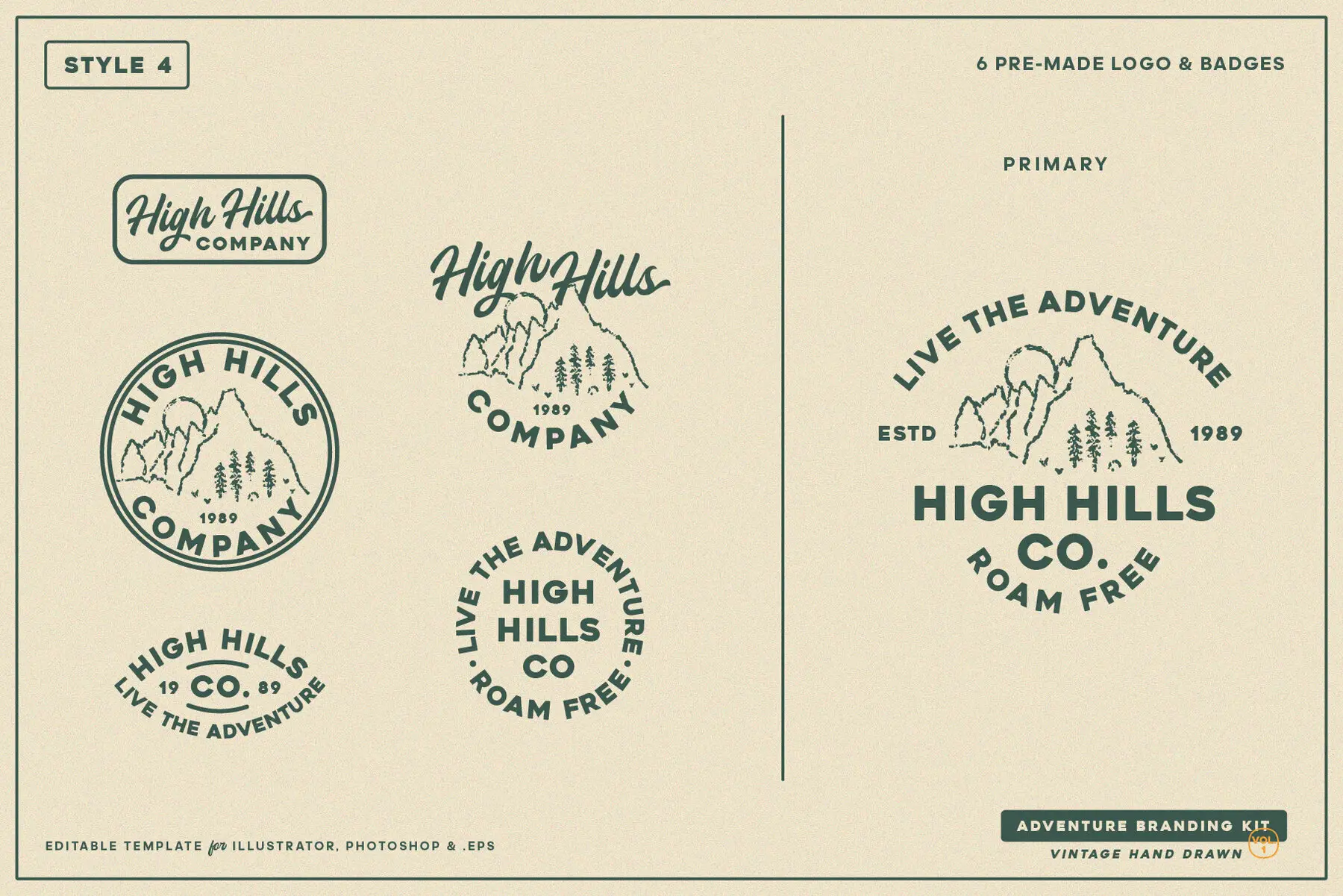 Adventure Branding Kit Logos - YouWorkForThem