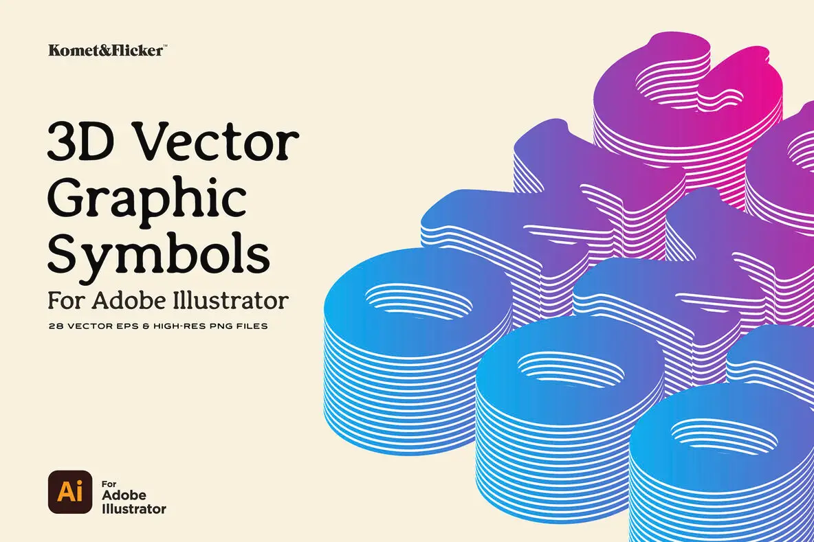 3D Graphic Symbols for Illustrator Graphics - YouWorkForThem