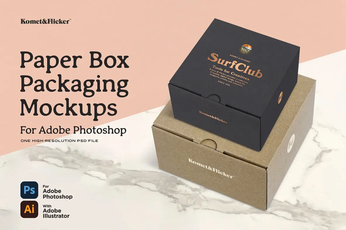 Paper Box Packaging Mockups for Photoshop Graphics - YouWorkForThem