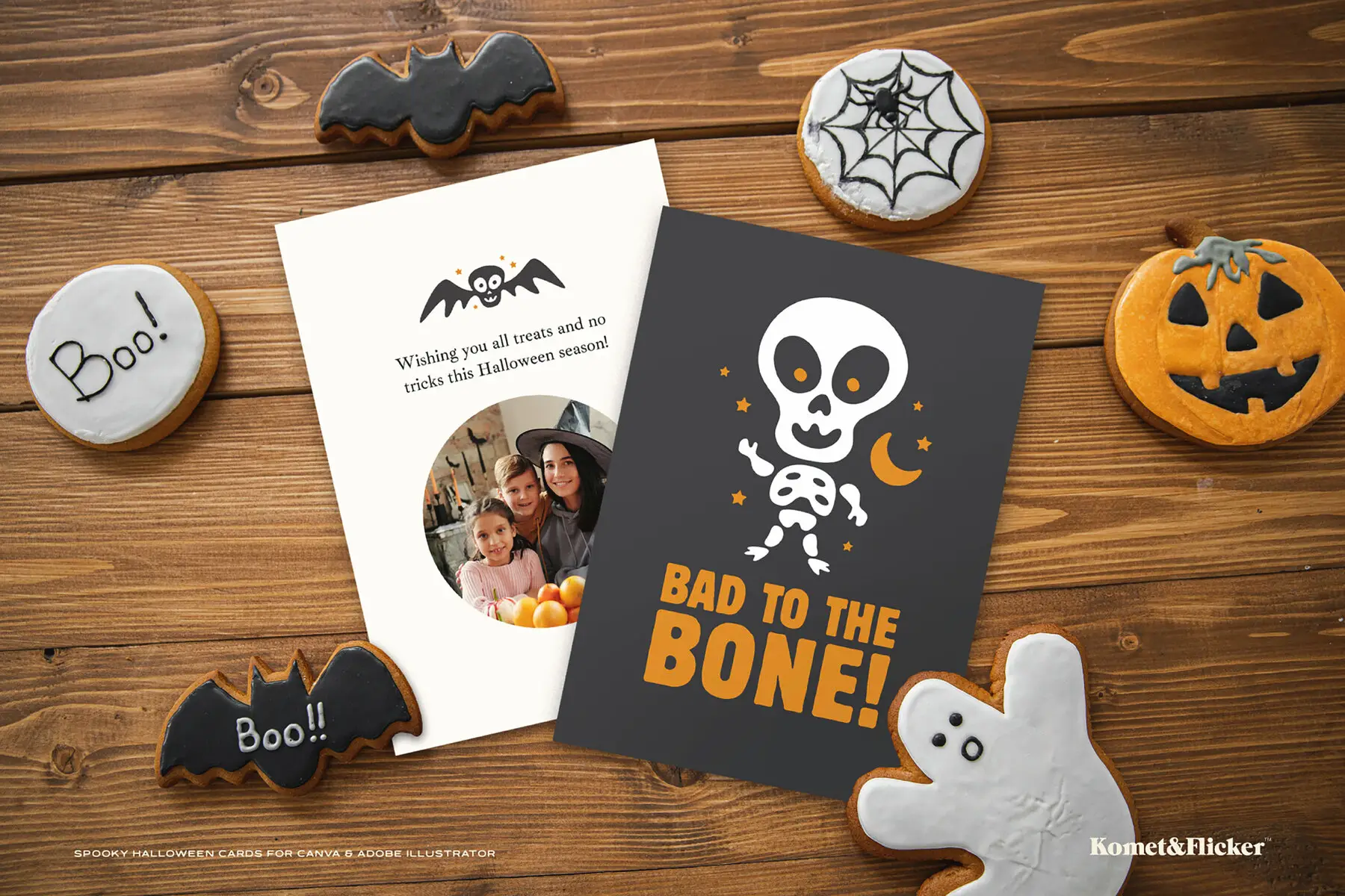 Spooky Halloween Cards for Canva and Illustrator Graphics - YouWorkForThem