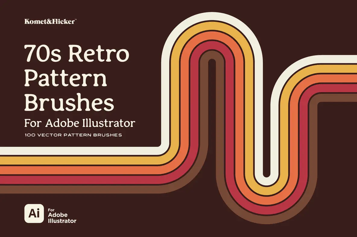 70s Retro Pattern Brushes for Adobe Illustrator - YouWorkForThem