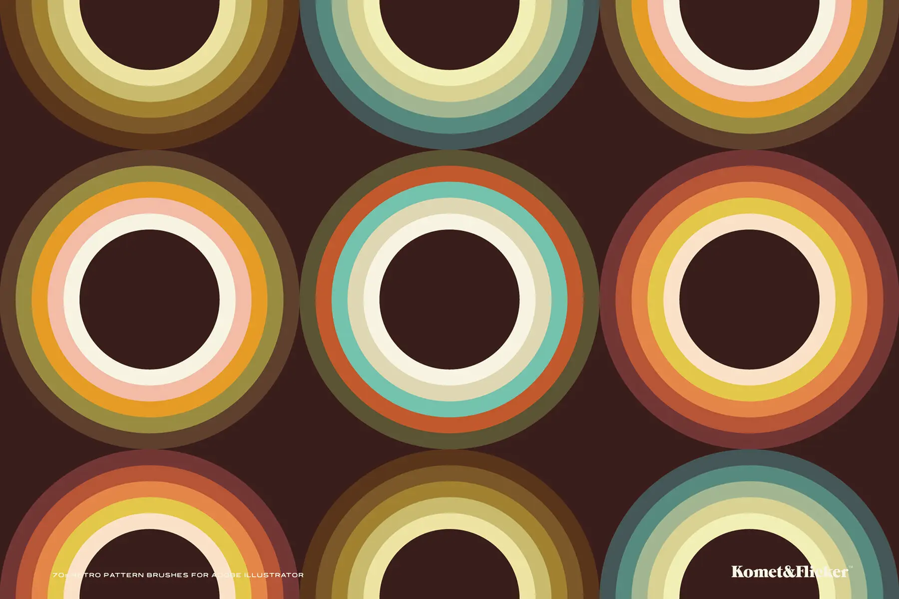 70s Retro Pattern Brushes for Adobe Illustrator - YouWorkForThem