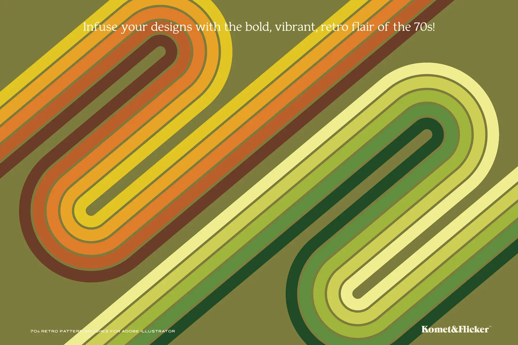 70s Retro Pattern Brushes for Adobe Illustrator - YouWorkForThem