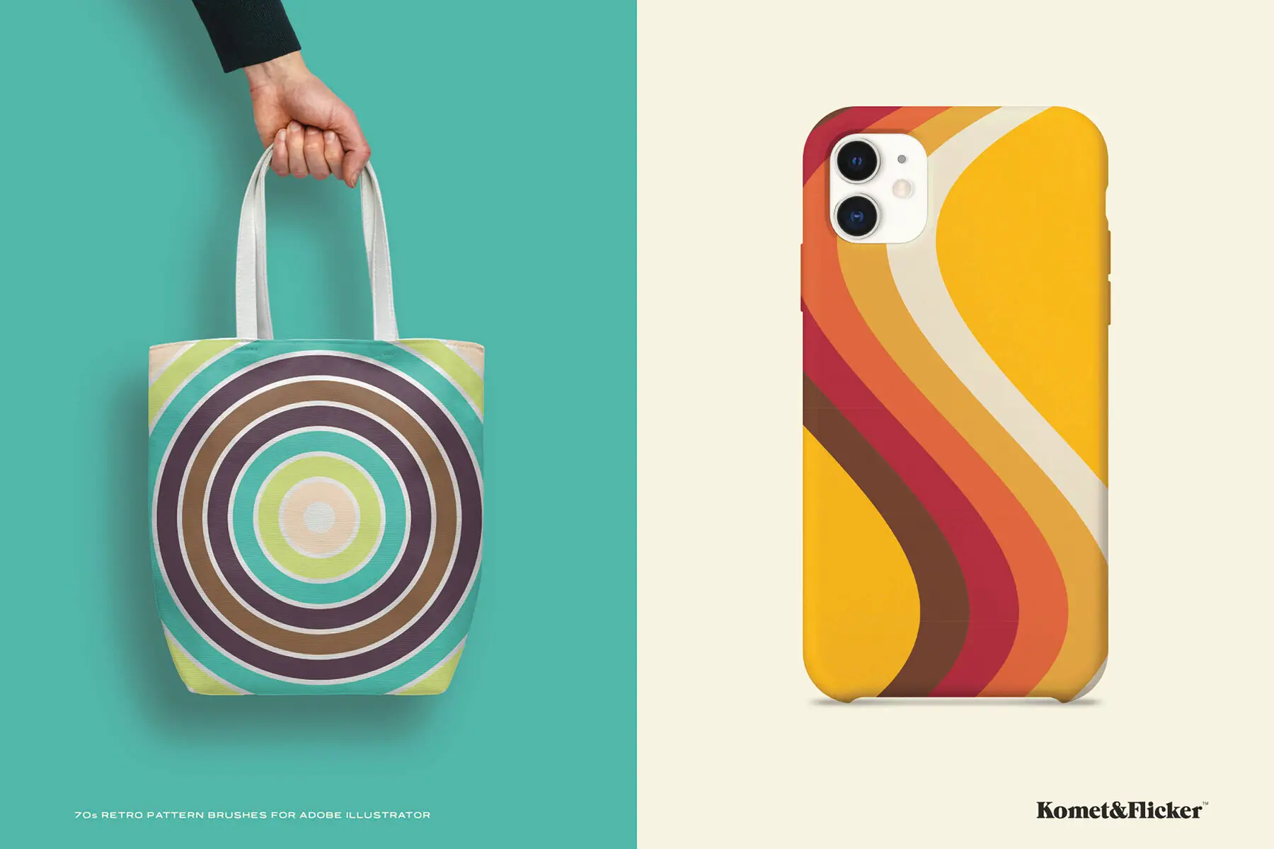 70s Retro Pattern Brushes for Adobe Illustrator - YouWorkForThem