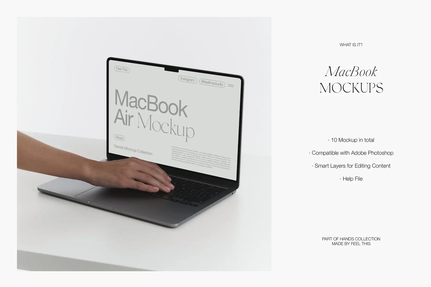 MacBook with Hands Mockups Graphics - YouWorkForThem