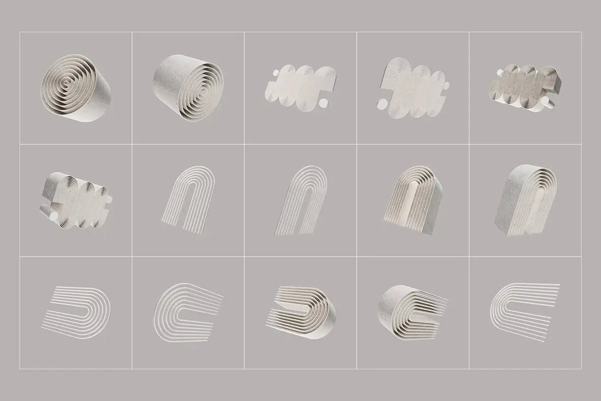 180 Modern Natural 3D illustrations 3D - YouWorkForThem