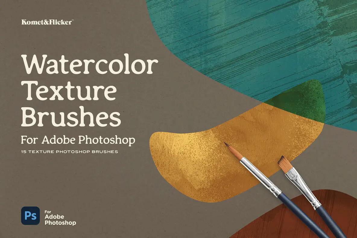 Watercolor Texture Brushes for Adobe Photoshop Graphics - YouWorkForThem