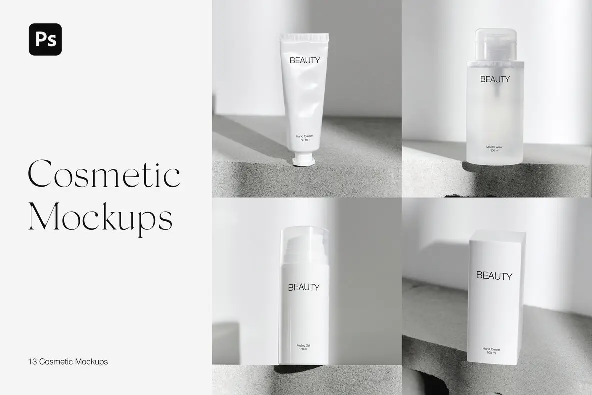 Hand Cream Tube Cosmetic Box and Bottle Mockups PSD Mockups ...