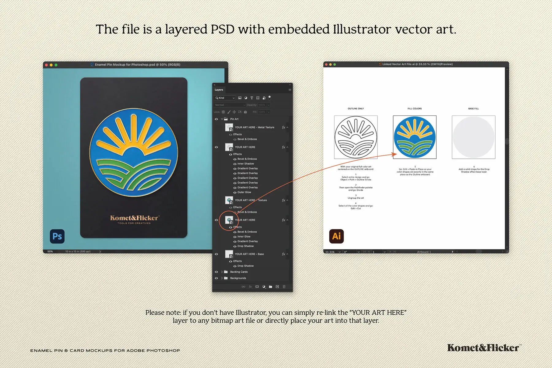 Enamel Pin Mockup for Adobe Photoshop Mockups - YouWorkForThem