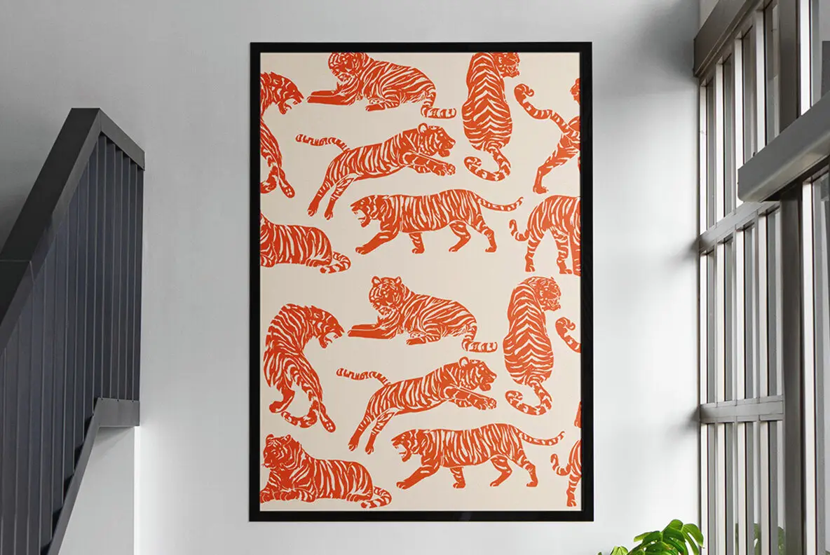 Linocut Tigers Clipart Bundle Animals - YouWorkForThem